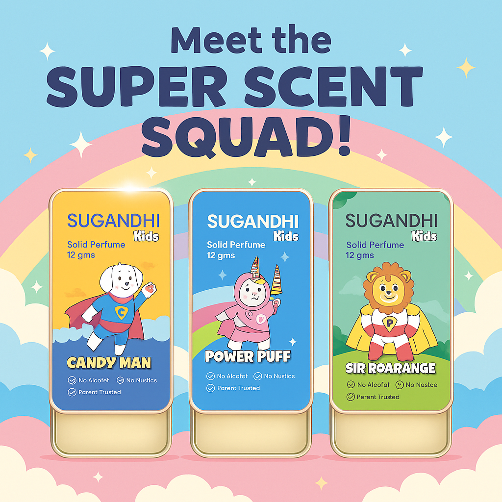 Super Scent Squad - Pack of 3 Solid Perfumes for Kids – Sugandhi